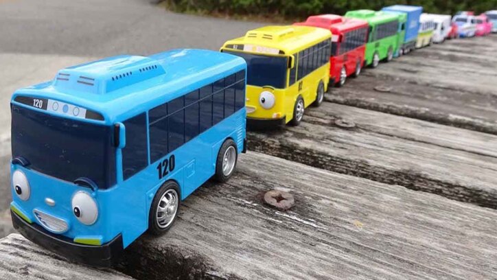 Colorful Toy Bus Adventure Video for Kids